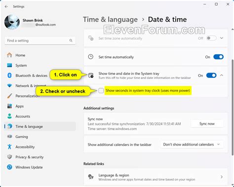 Turn On Or Off Show Seconds In System Tray Clock In Windows 11 Windows 11 Forum