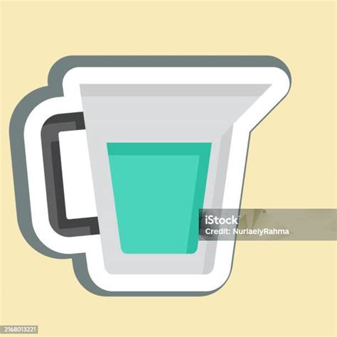 스티커 측정 컵 아침 식사 기호와 관련이 있습니다 간단한 일러스트레이션 가정 생활에 대한 스톡 벡터 아트 및 기타 이미지