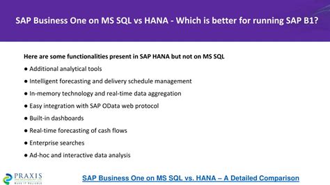 Ppt Sap Business One On Ms Sql Vs Hana A Detailed Comparison