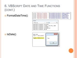 Basic Vbscript For Qtp Ppt