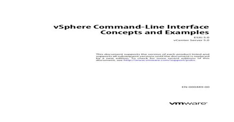 Pdf Vsphere Esxi Vcenter Server 50 Command Line Interface Solutions