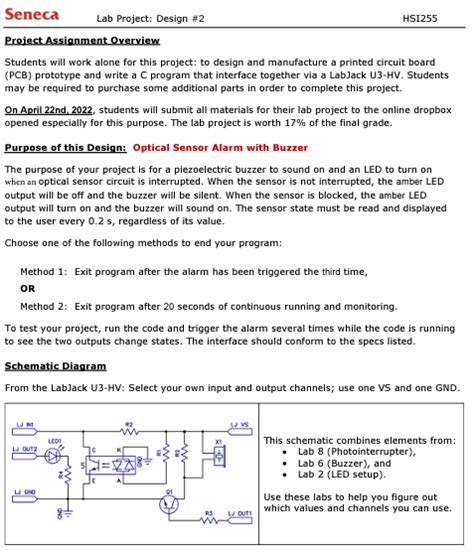 Solved Seneca Lab Project Design 2 Hsi255 Project