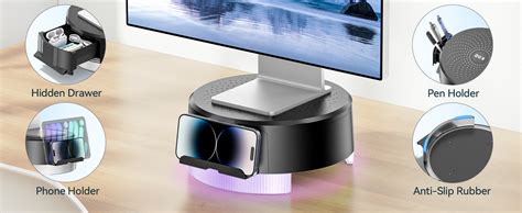 Amazon Com KDD Monitor Stand Riser With Drawer Computer Monitor Stand For Desk With 3 USB 1