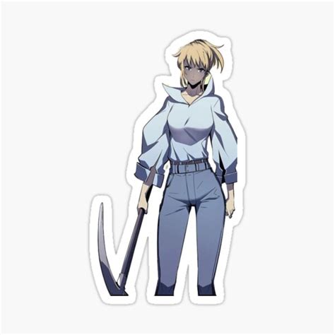 Hunter Cha Hae In Pickaxe Sticker By Pinkskyy Redbubble