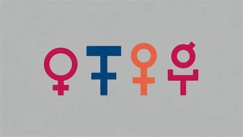 Stylized Gender Symbols Representing Unity And Diversity In Relationships Premium Ai Generated