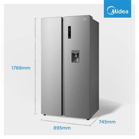 513l Inverter Side By Side Refrigerator Stainless Steel Midea