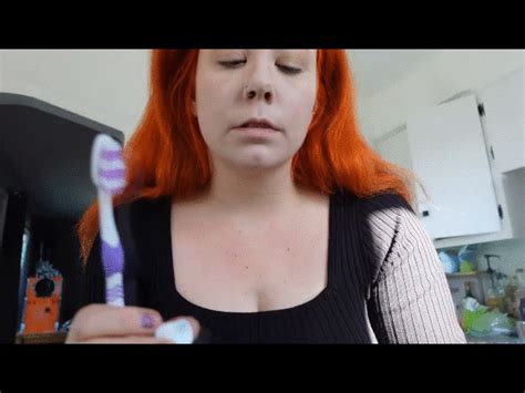 Brushing Teeth And Tongue In Natural Light Mp4 640 Deannas Clip Store Clips4sale