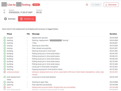 Unknown Deployment Error Error Local Admin Api Error Fetch Failed