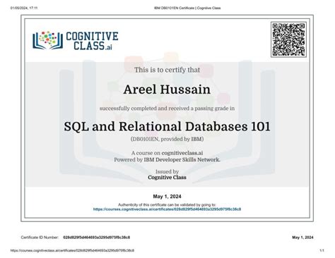 Areel Hussain On Linkedin Cognitiveclass Dataanalyst Ibm Certificate