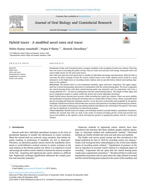 Pdf Hybrid Tracer A Modified Novel Extra Oral Tracer