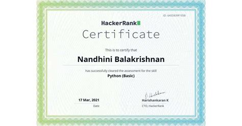 nandhini balakrishnan on linkedin view my verified achievement from