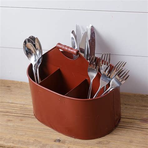 Divided Bucket Caddy Organizer Antique Farmhouse