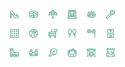 18 Strong Stroke Line Vectors For Fun Theme Clean Icon Set Icon Pack