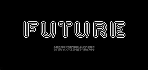 선 테크노 글꼴 미래 문자와 숫자 벡터 일러스트 레이 션이 있는 알파벳 10eps 인공지능에 대한 스톡 벡터 아트 및 기타