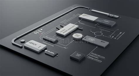 Diagram Of System Processes On Dark Surface Abstract Technical Flowchart Stock Illustration