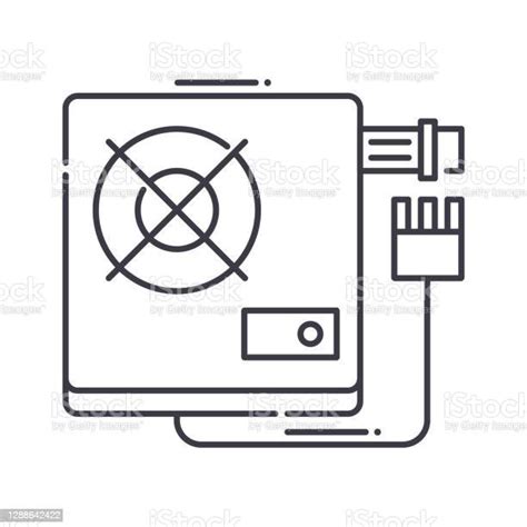방열판 아이콘 선형 절연 일러스트레이션 얇은 선 벡터 웹 디자인 기호 흰색 배경에 편집 가능한 스트로크가 있는 개요 개념 기호