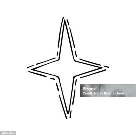 스타 라인 하늘의 몸의 빛 밤 하늘의 신비 어둠 속에서 빛의 마법의 상징 공간 별자리 손으로 그린 벡터 낙서 그림 간단한 윤곽선 요소 검은색에 대한 스톡 벡터 아트 및 기타