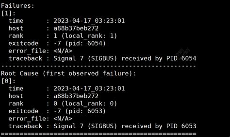 Bug Errortorchdistributedelasticmultiprocessingapifailed Exitcode 6 Localrank 0