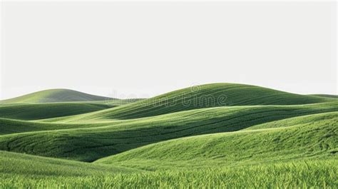 Field Of Green Grass With Rolling Hills In The Background Suitable For
