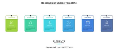 Five Square Elements Rectangular Frames Placed Stock Vector Royalty