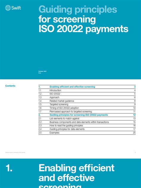 Swift Iso 20022 Screening Guidelines October 2021 0 Pdf