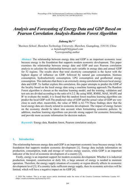Pdf Analysis And Forecasting Of Energy Data And Gdp Based On Pearson