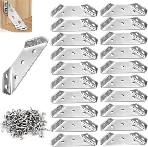 Angle Brackets 20 Pack Stainless Steel Furniture Corner Braces Heavy