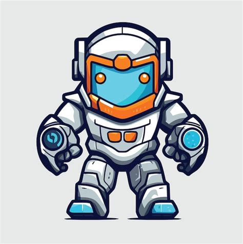 Робот Рисованной Милый Киборг Векторные Иллюстрации Премиум Ai сгенерированный вектор