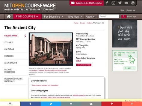 Mit Open Course Ware The Ancient City Online Course For 9th 10th Grade Lesson Planet
