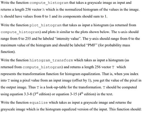 Solved Write The Function Computehistogram That Takes A Grayscale
