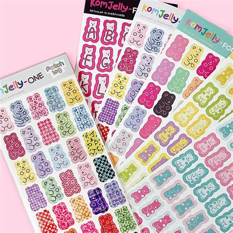 Patchlog 키치힌 곰돌이 스키커 5종 세트 다꾸 폴꾸 다이어리 스꾸 Facebook