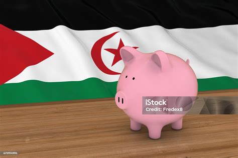 서사하라 금융 개념 사라위 플래그 3d 일러스트 앞 돼지 저금통 0명에 대한 스톡 벡터 아트 및 기타 이미지 0명 3차원 형태 개념 Istock
