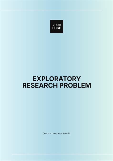 Free Exploratory Research Problem Template To Edit Online