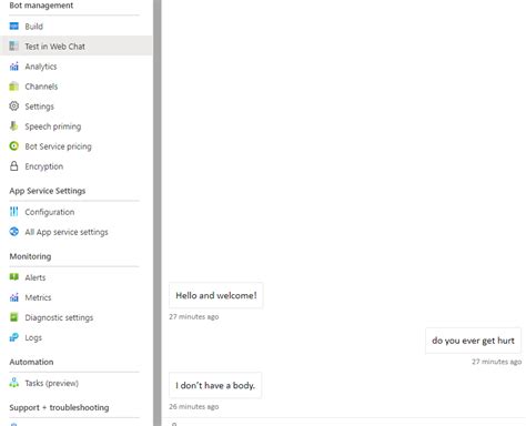 Web App Bot Not Not Replying As Expected Microsoft Qanda