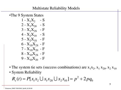 Ppt System Reliability Analysis Multi State Models And General