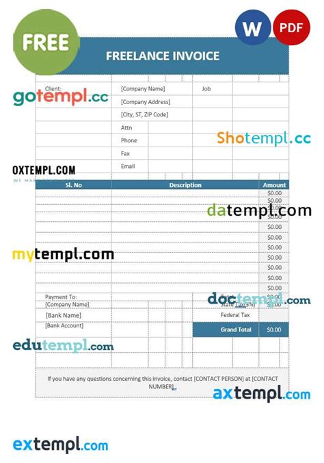 Free Free Freelance Invoice Fake Template In Word And Pdf Format