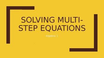 Solving Multi Step Equations PowerPoint By Krista Gurnett TPT