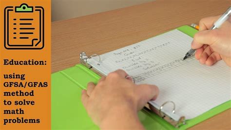 Education Using Gfsa Gfas Method To Solve Math Problems Youtube