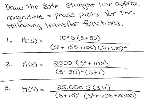 solved draw the bode straight line approximation for the