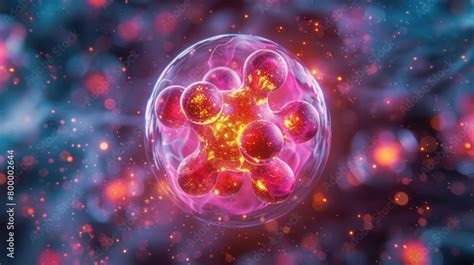 An Atom With Orbiting Electrons Captured In An Electron Microscope Stock Illustration Adobe Stock