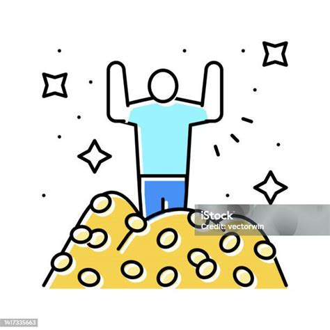 백만장자 금융 자유 돈 색깔 아이콘 벡터 일러스트 레이 션 경제에 대한 스톡 벡터 아트 및 기타 이미지 경제 경제적 자유