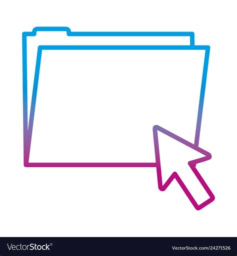 Degraded Line Folder File With Arrow Cursor Mouse Vector Image
