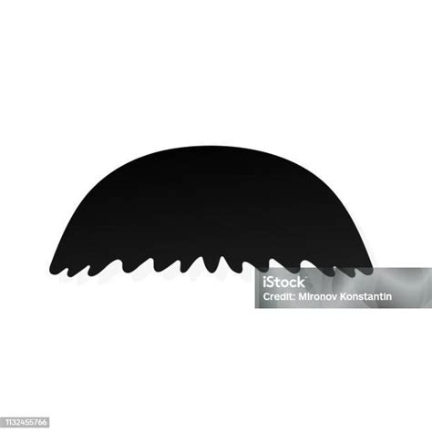 강한 남자 콧수염 평면 스타일 아이콘 기호 벡터 일러스트 레이 션 흰색 배경에 고립 빈티지 아빠 또는 아버지 웹 플랫 아이콘의 상징입니다 검은색에 대한 스톡 벡터 아트 및