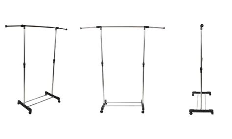 single bar vertically stretching clothes rack groupon