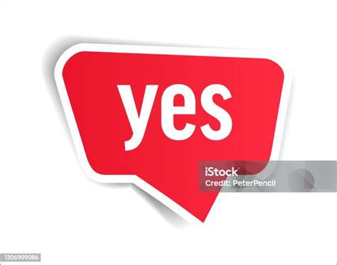 예 음성 거품 배너 종이 라벨 템플릿 벡터 스톡 일러스트레이션 매우 기쁜에 대한 스톡 벡터 아트 및 기타 이미지 매우 기쁜 3차원 형태 건강관리와 의술 Istock