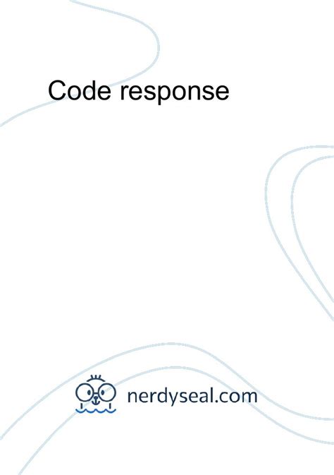 Code Response 667 Words Nerdyseal