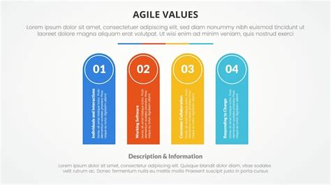 Free Vector Agile Values Infographic Concept For Slide Presentation With Round Rectangle Shape