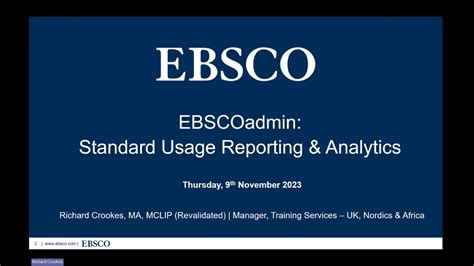 Ebscoadmin Standard Usage Reports And Analytics Youtube