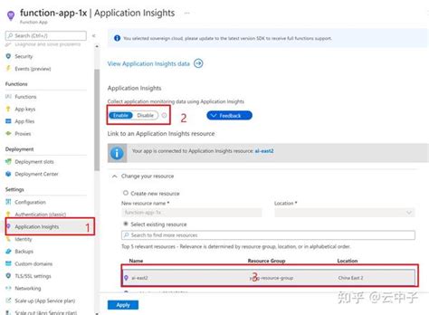 【azure 应用程序见解】通过azure funciton的门户启用application insights后，application