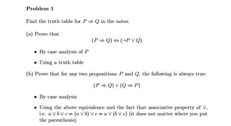 Solved Find The Truth For P Implies Q In The Notes Prove Chegg Com